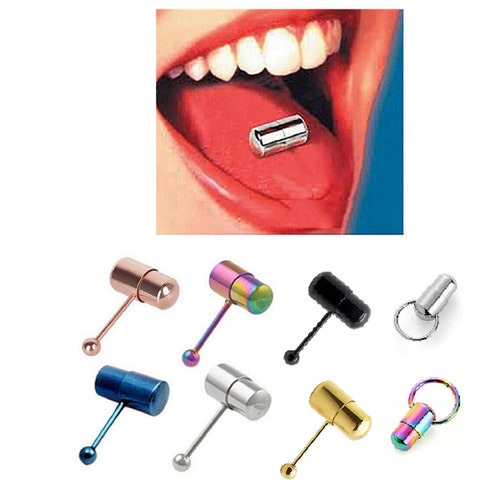 Vibrating Tongue Barbell Rings With 2 Batteries Body Jewelry - Etsy