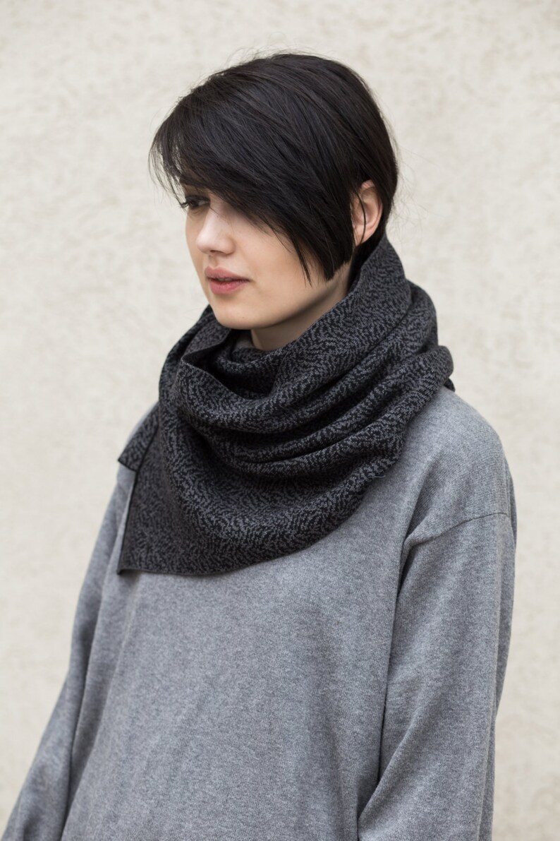 Grey Scarf, Black Scarf, Dark Grey Scarf, Knit Scarf, Scarves for Women ...