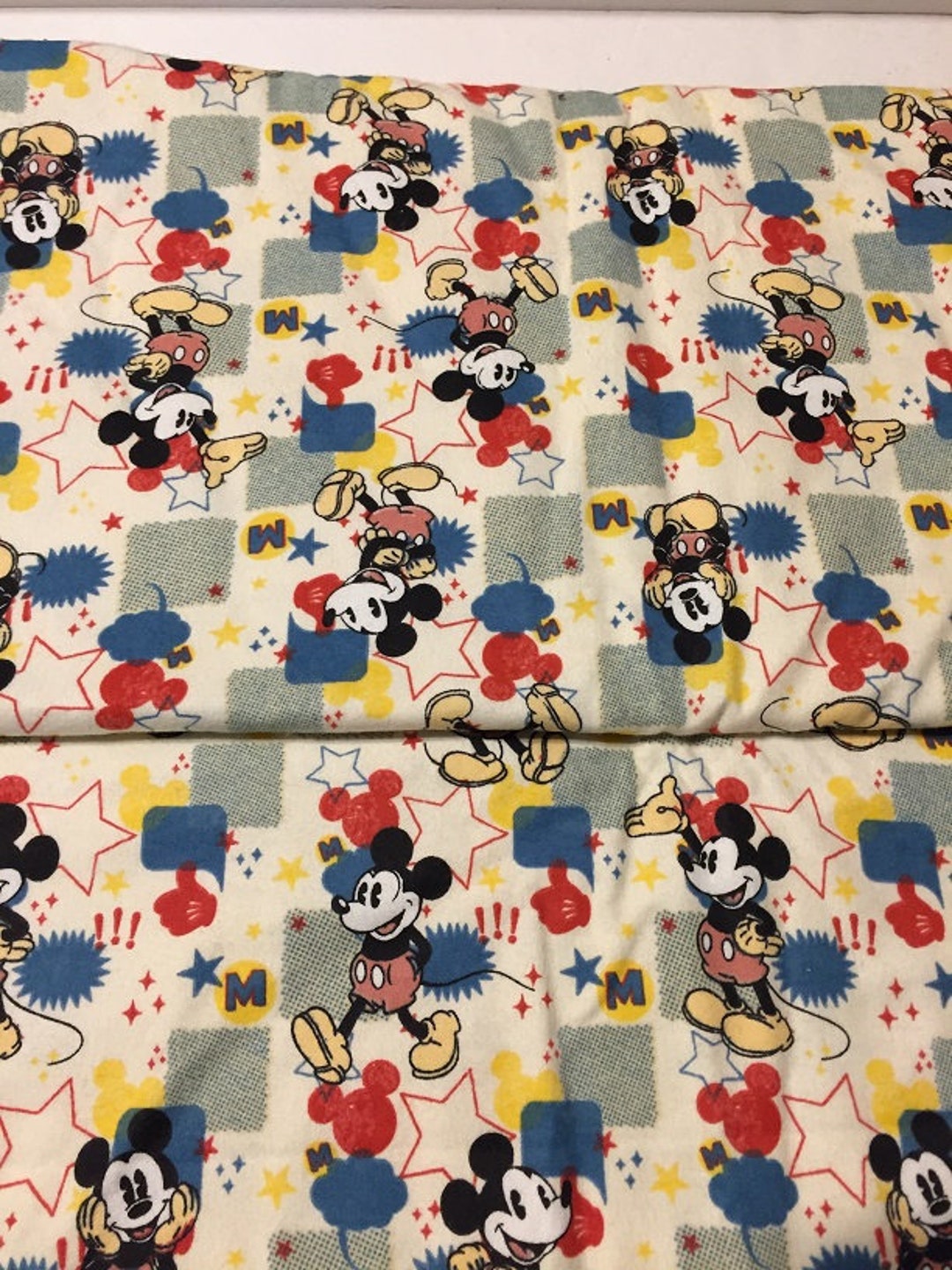 Mickey Mouse Comic Burst Flannel Cotton Fabric 1 Yard - Etsy
