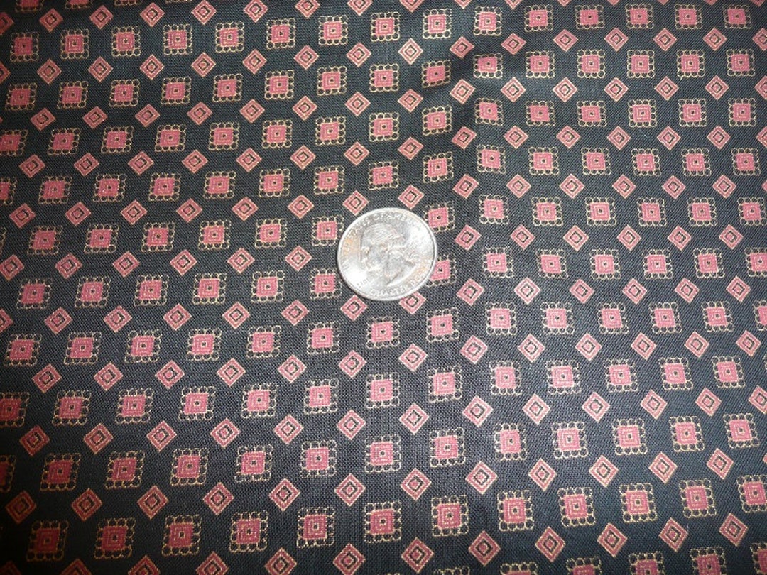 Joan Kessler Concord Fabric Black/copper/gold Squares & Diamonds by the ...