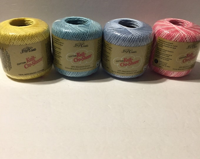 J&P Coats Knit Cro Sheen Crochet Threads- Variegated Pinks, Blue, Aqua ...