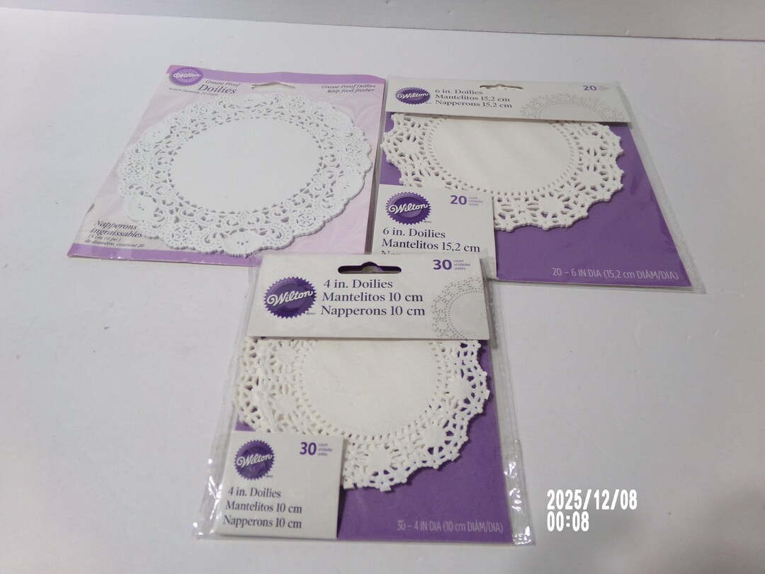 3 Brand New Packages Wilton White Round Paper Doilies 2 Sizes 4 & 6 ...
