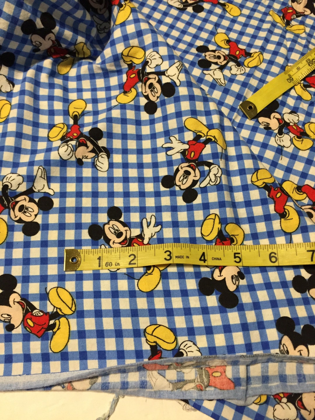 Spring Industries Disney Mickey Mouse Cotton Fabric 1 Yard 34 Blue ...