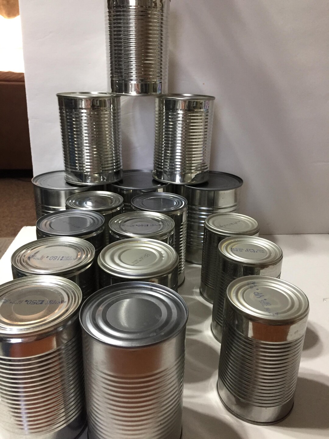 19 Empty Food Tin Cans for Crafts, Target Practice No Sharp Edges, Glue ...