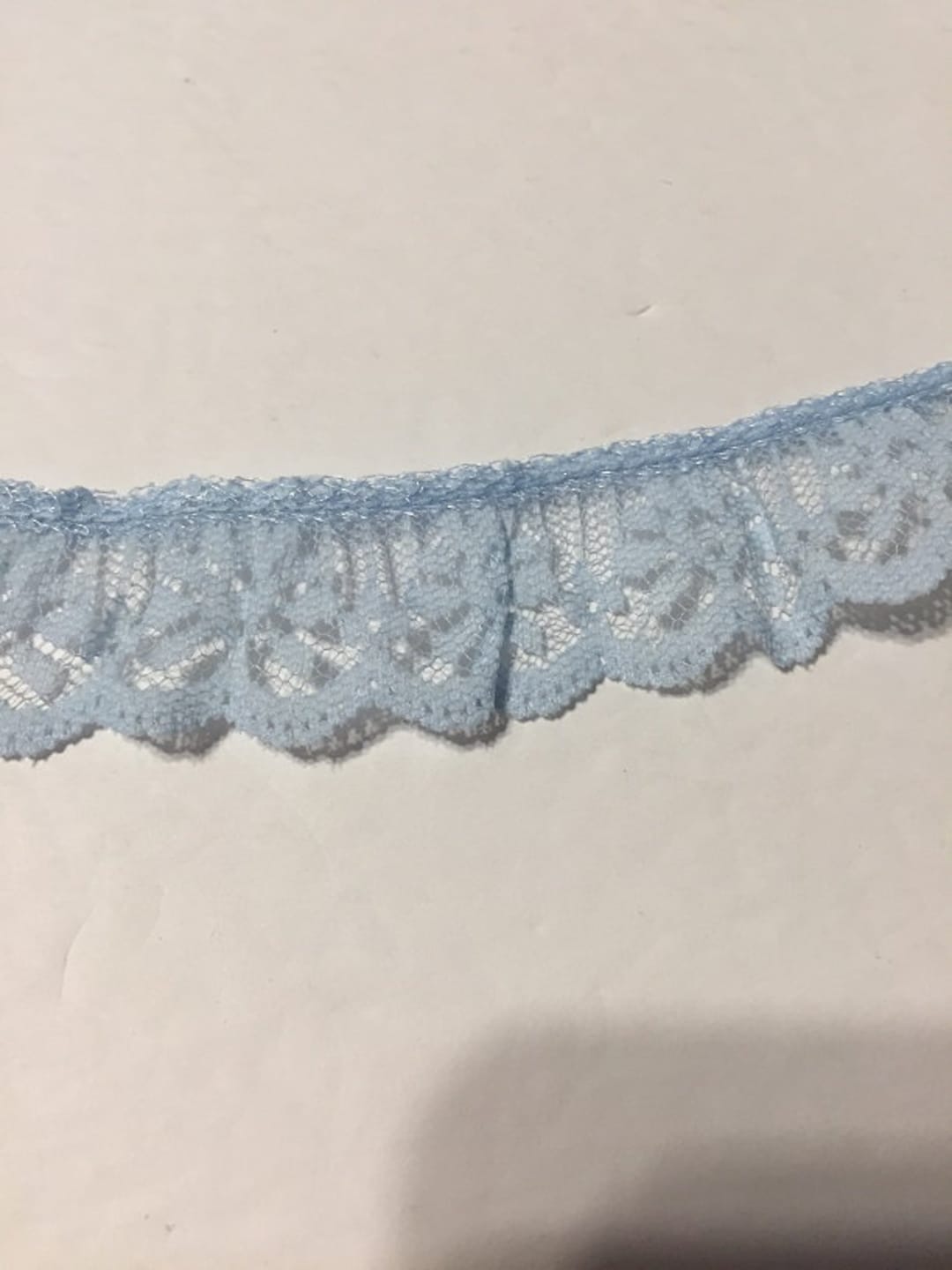 5 Yards of 1 Inch Baby Blue Gathered Scalloped Lace - Etsy