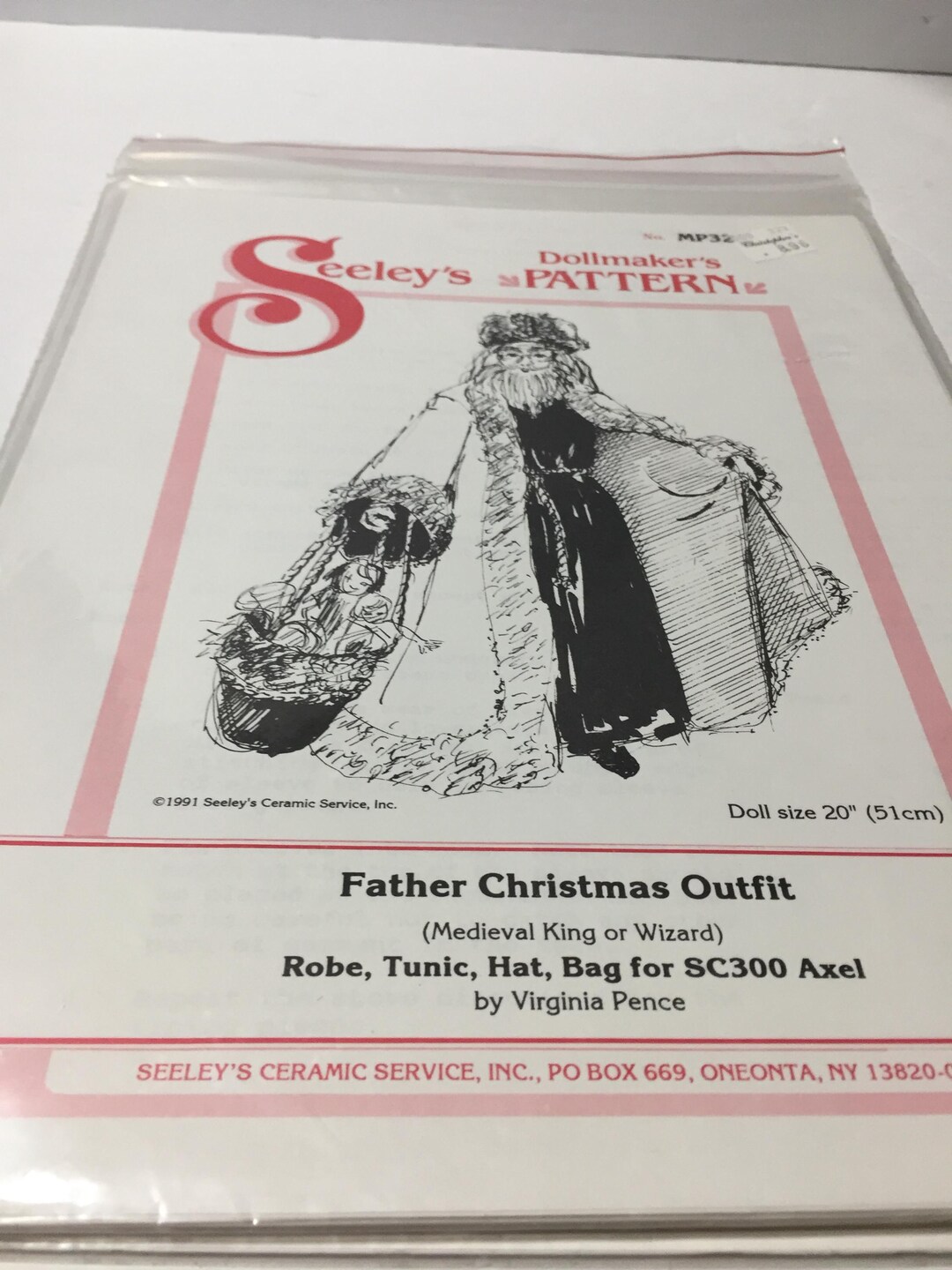 1 Vintage Seeley's Dollmaker's Patterns Father Christmas Outfit , Tunic ...