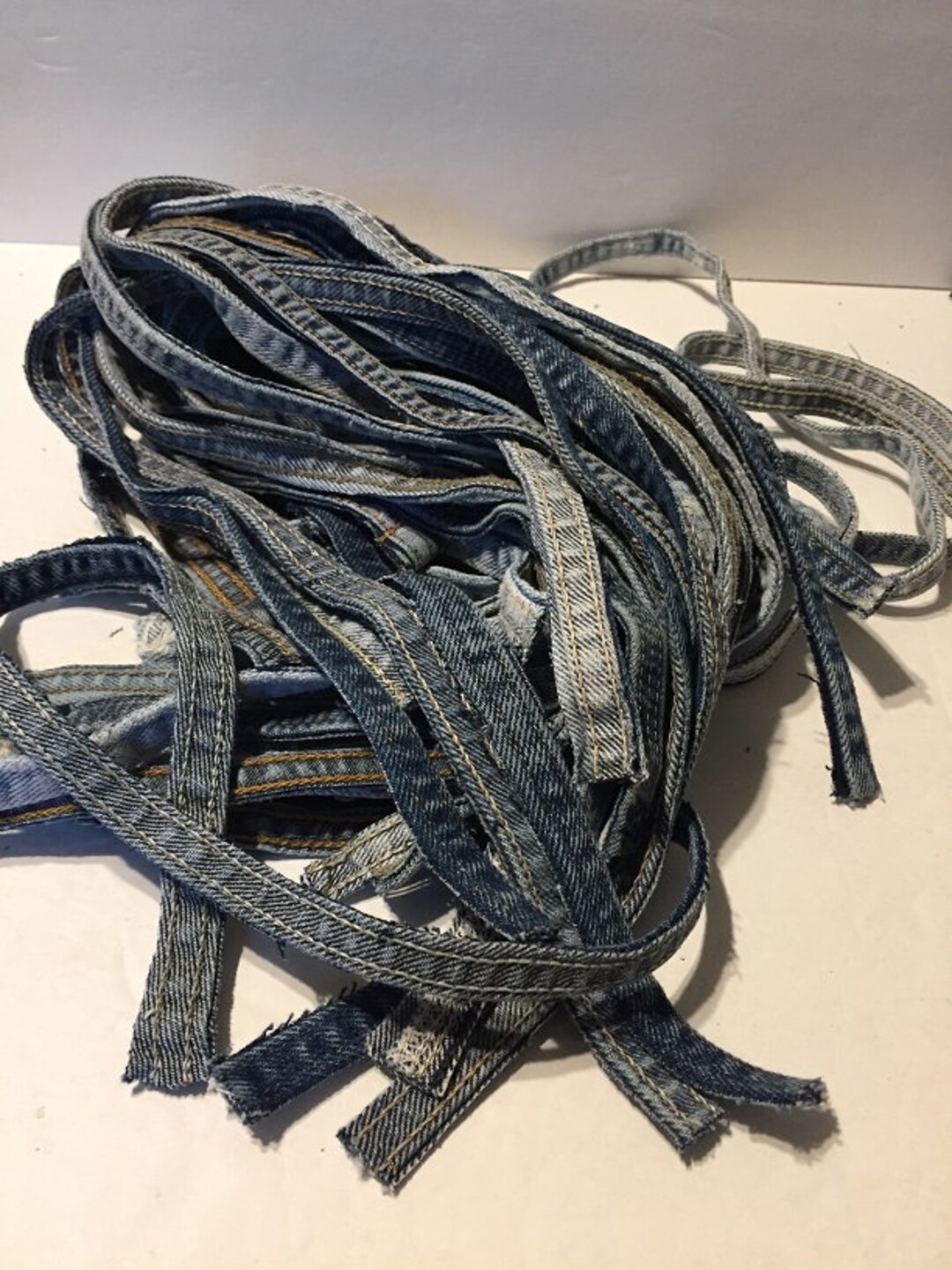 1 LB. Reclaimed Blue Jean Denim Side Seams - Etsy