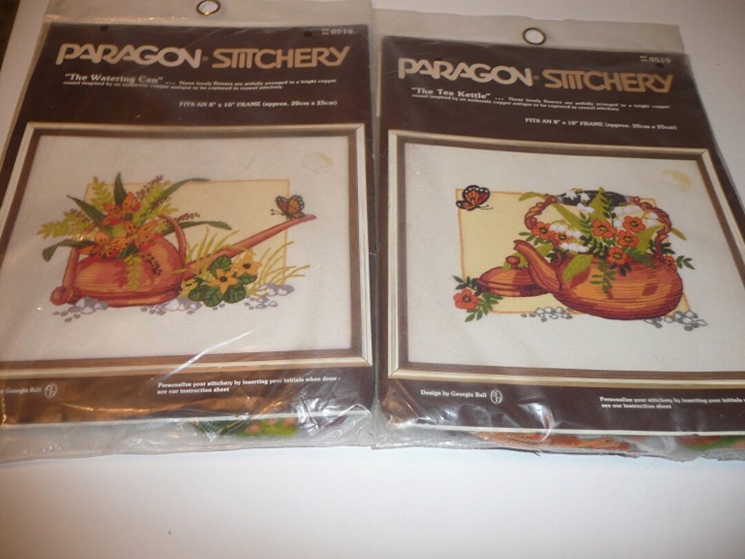 Paragon Stitchery Crewel Kits the Tea Kettle & the Watering - Etsy