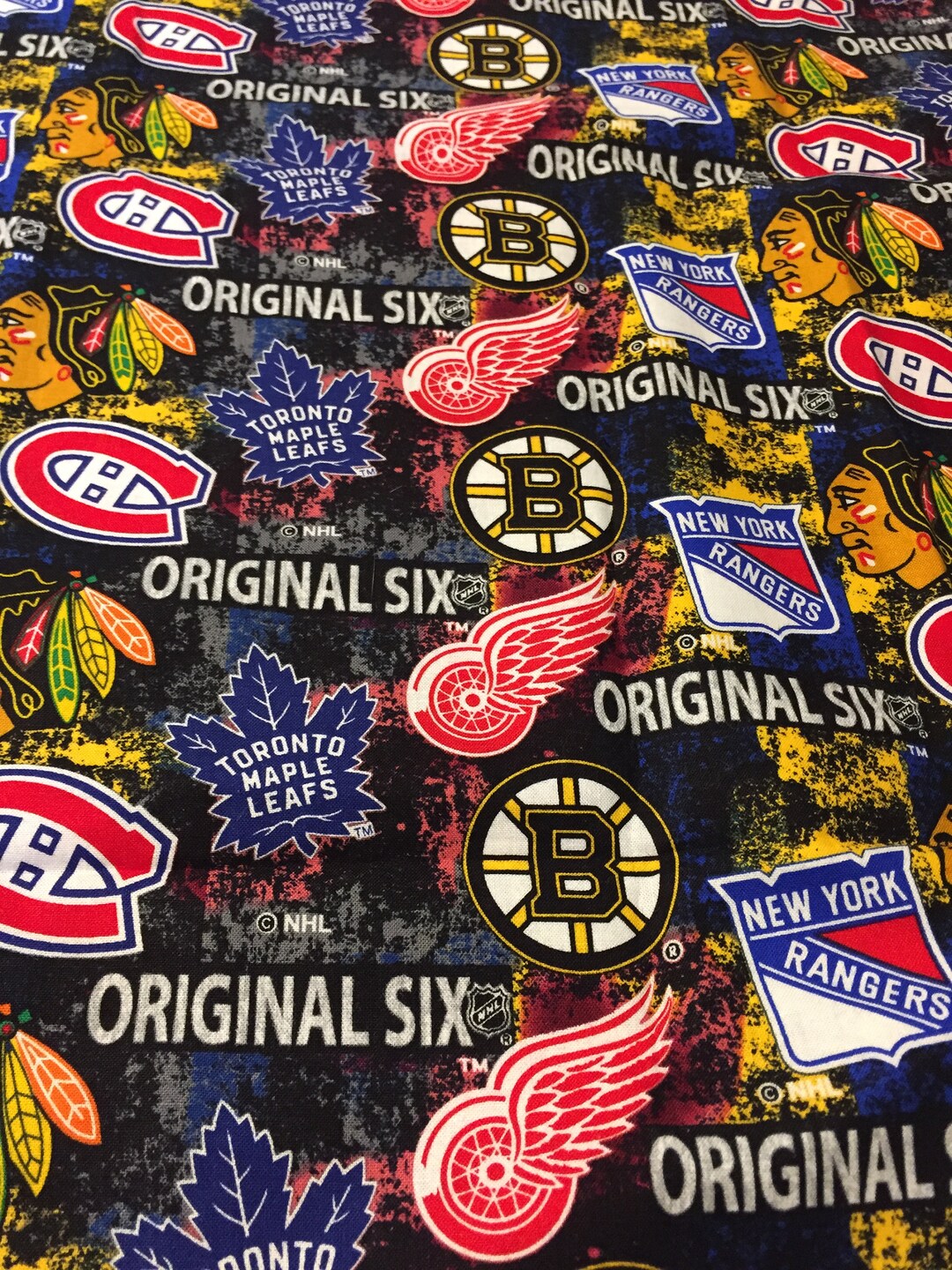 NHL Sykel Industries Team Logos Cotton Fabric 1 Yard - Etsy