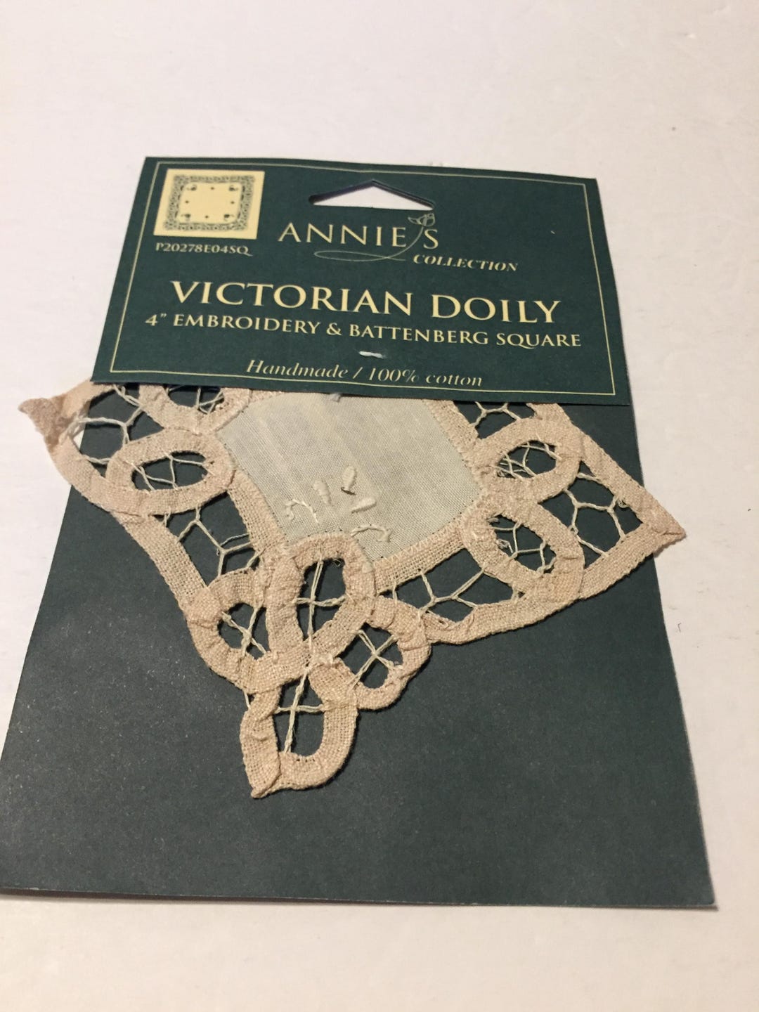 Annie's Collection Victorian Doily 4" Embroidery & Battenburg Square ...