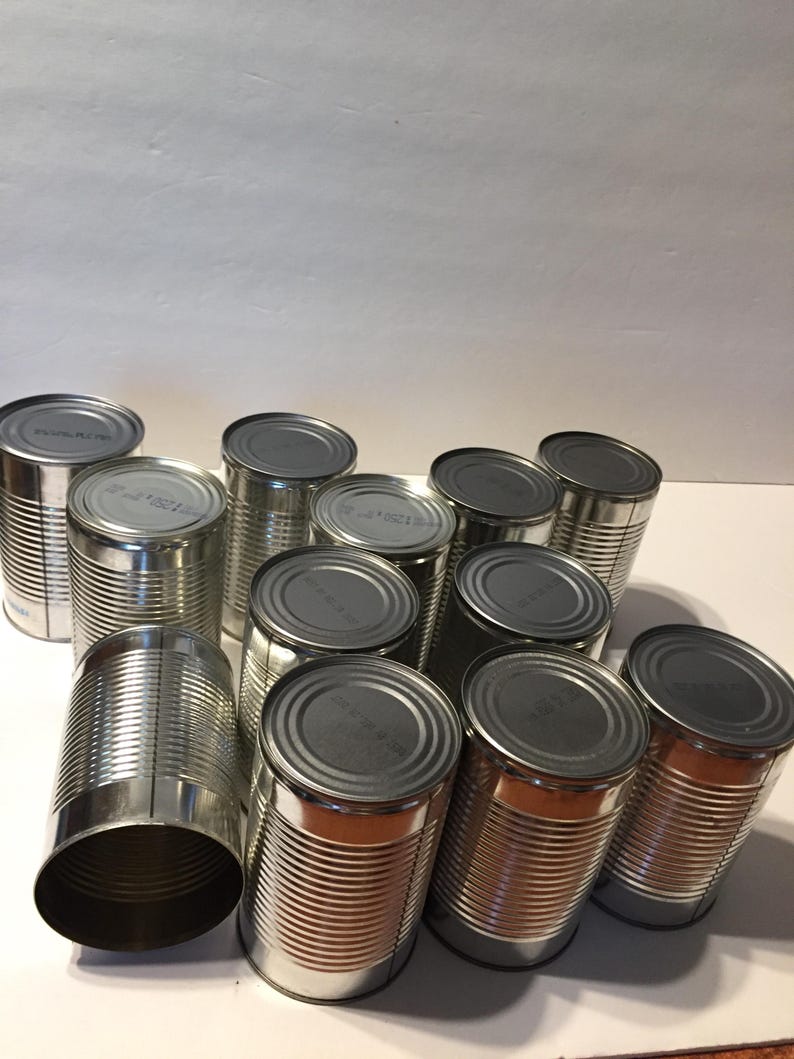 12 Empty Food Tin Cans for Crafts, Target Practice No Sharp Edges, Glue ...