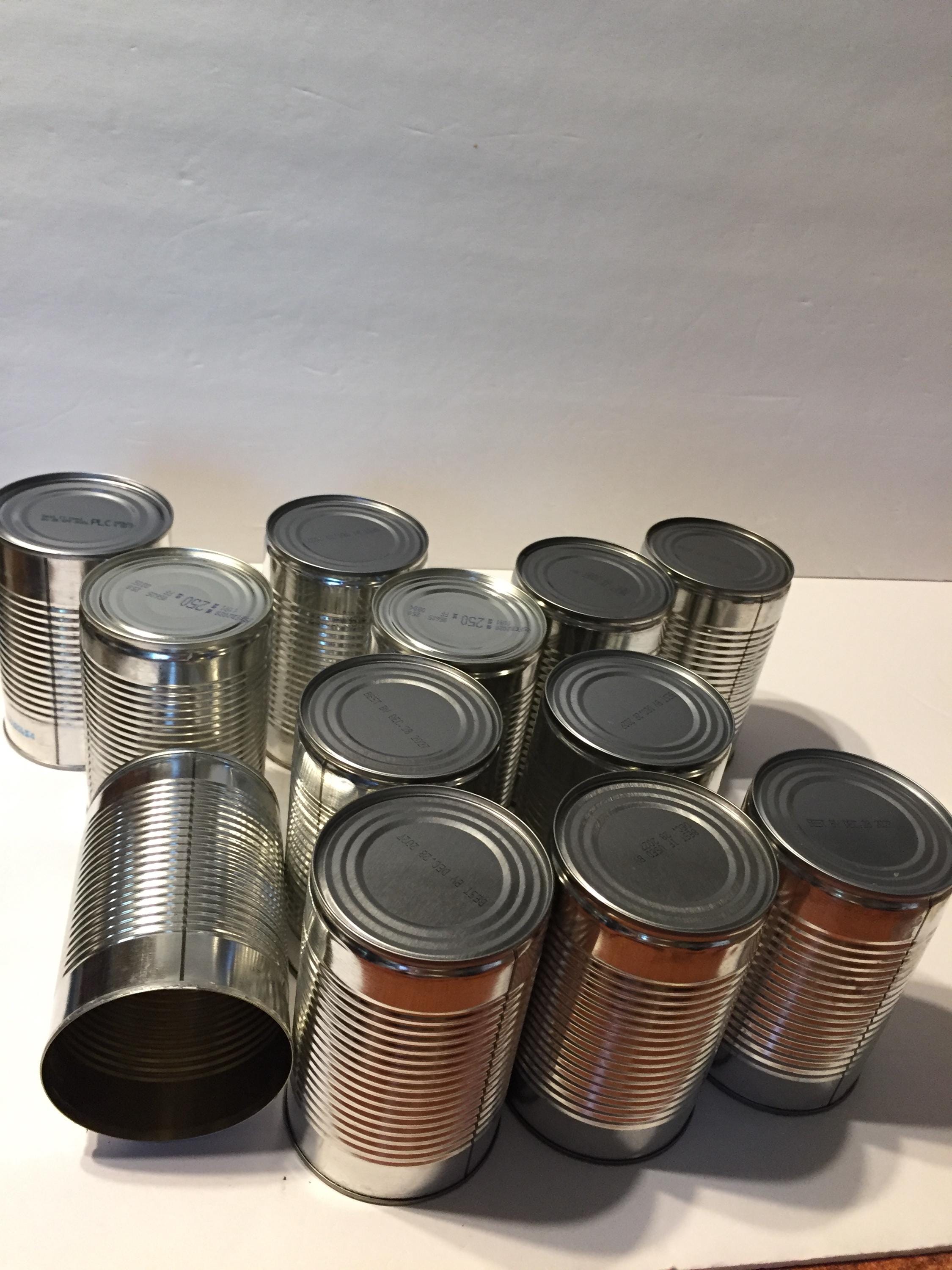 12 Empty Food Tin Cans for Crafts, Target Practice No Sharp Edges, Glue ...