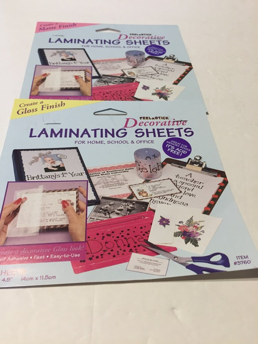 2 Therm O Web Laminating Sheet Packages Peel N Stick Gloss and Matte ...