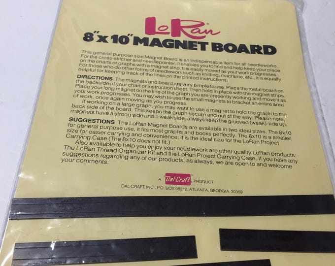1991 Dial-craft Lo Ran 8 X 10" Magnet Board for Needlework, Loran ...