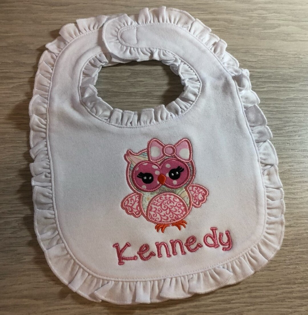 Monogram Bib Personalized Bib Baby Girl Baby Boy Ruffle - Etsy