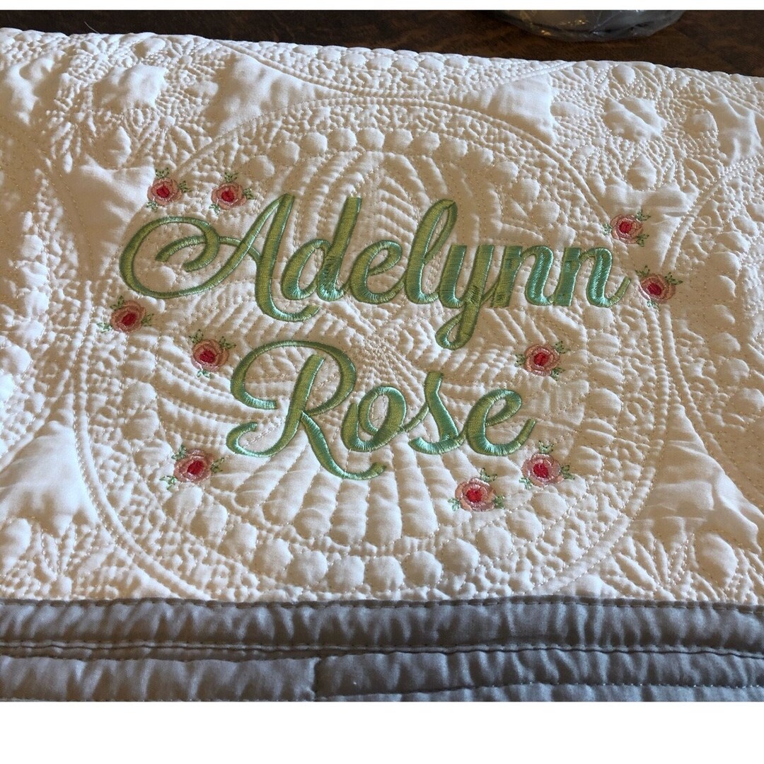 Monogrammed Baby Quilt, Personalized Baby Blanket, Monogram Baby Quilt ...