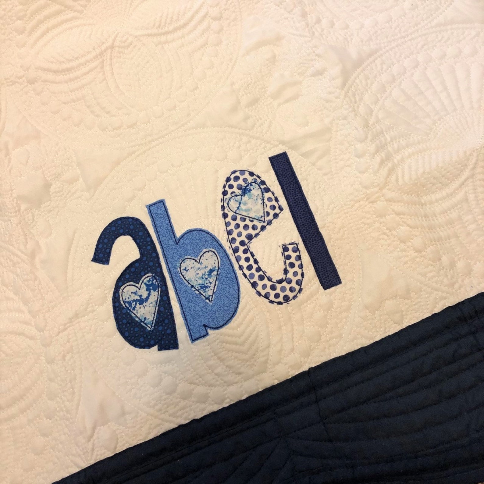 Monogram Baby Blanket Personalized Baby Quilt Monogrammed | Etsy