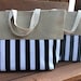 Monogram Tote Bag, Striped Canvas Tote, Canvas Bag, Beach Bag, Black ...