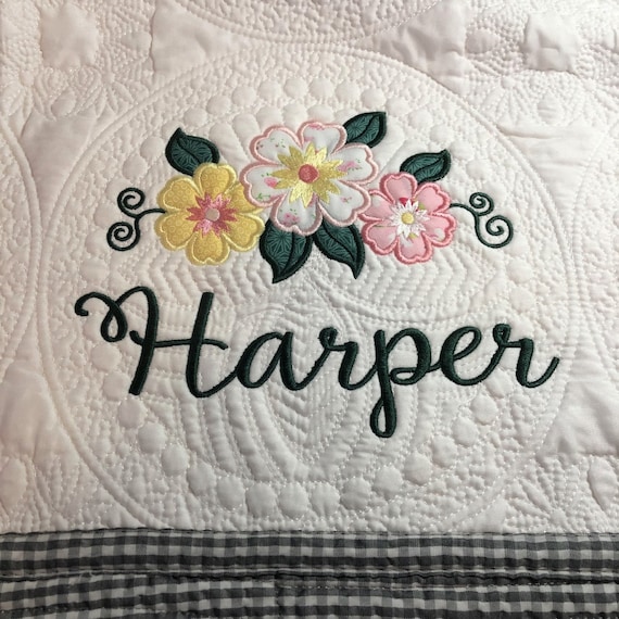 Monogram Baby Blanket Personalized Baby Quilt Monogrammed - Etsy
