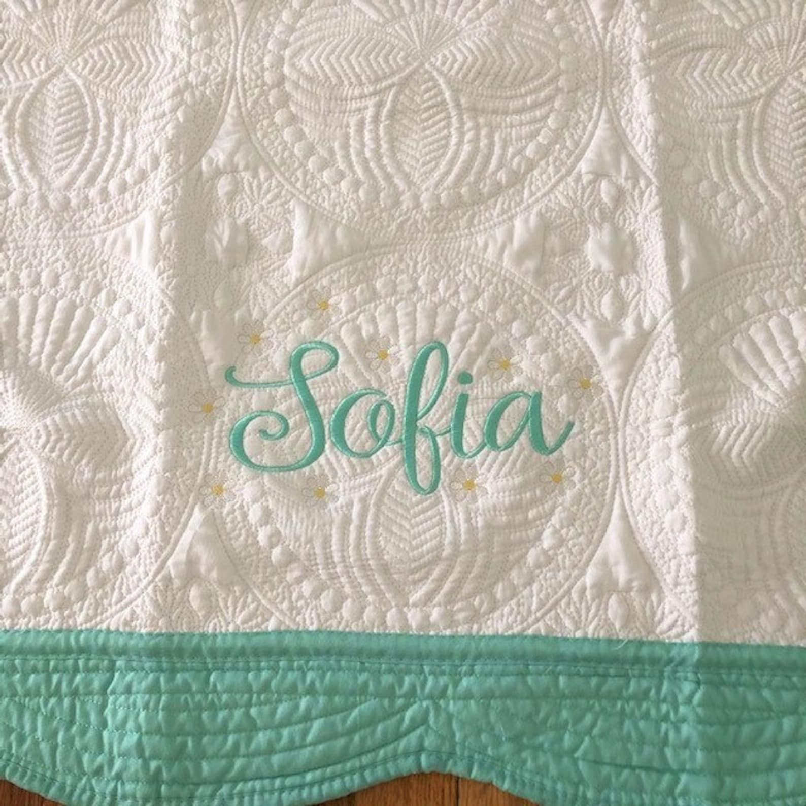 Monogrammed Baby Quilt Personalized Baby Blanket Monogram - Etsy