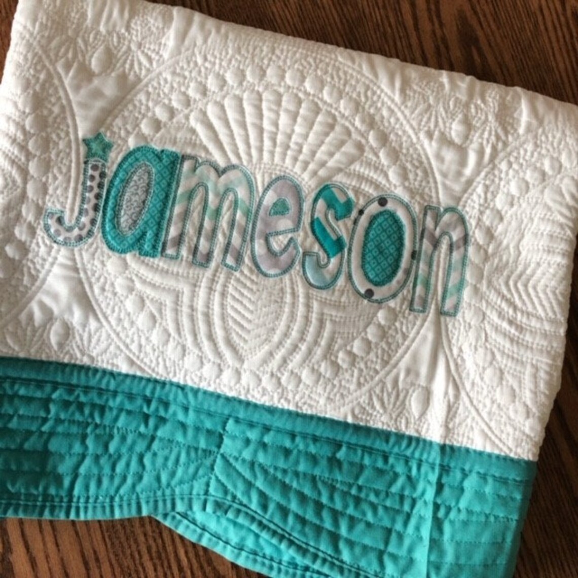 Monogram Baby Blanket Personalized Baby Quilt Monogrammed | Etsy