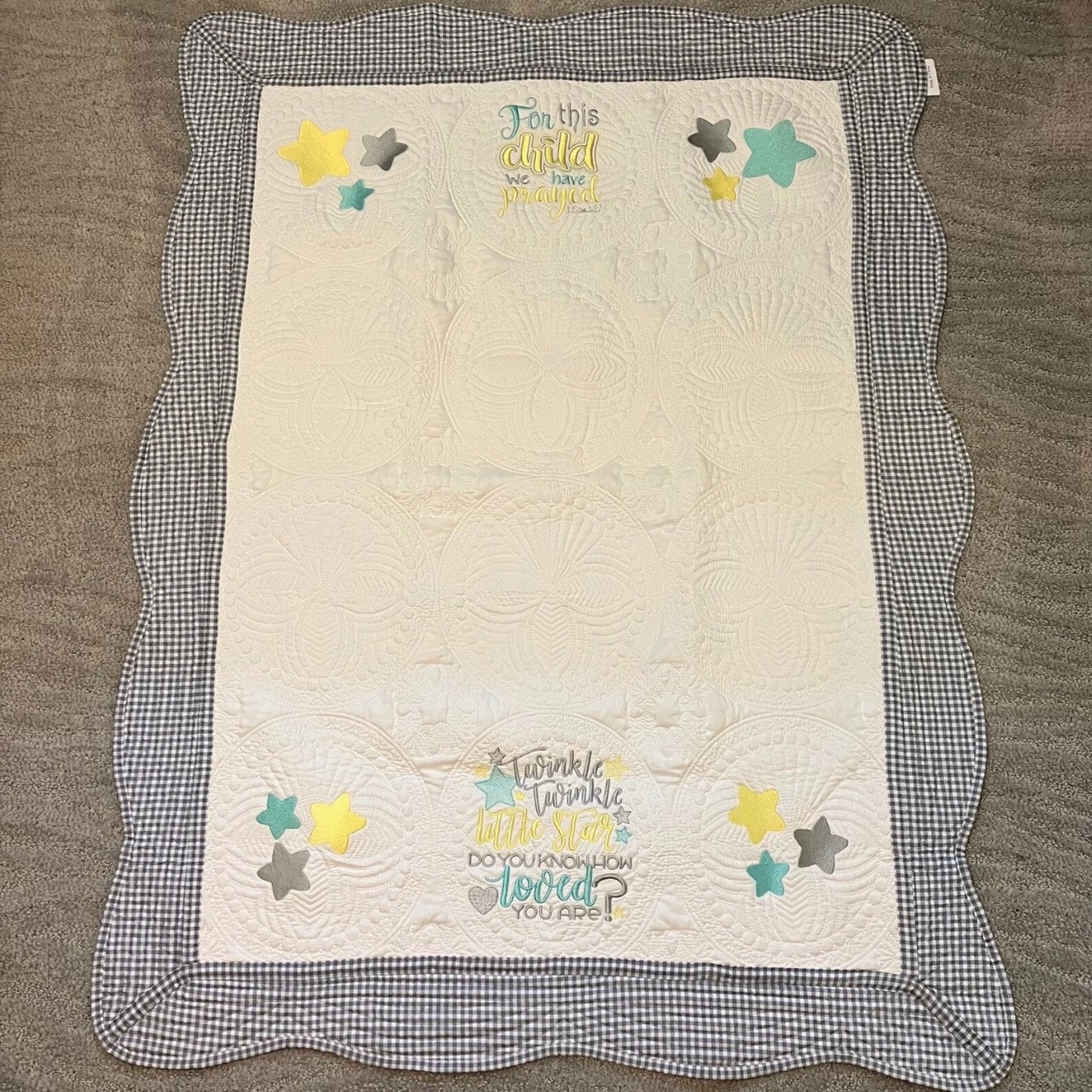 Personalized Baby Quilt, Monogram Baby Blanket, Monogrammed Baby Quilt ...