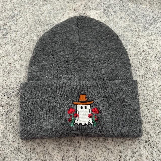 Ghost Beanie Hat, Ghost Cowboy, Halloween Beanie, Spooky Season ...
