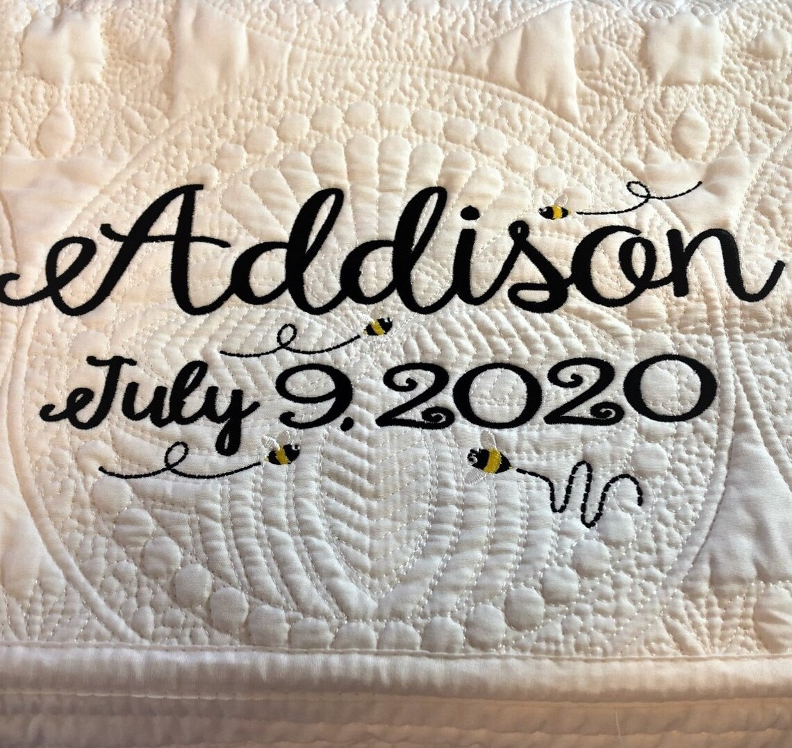 Monogrammed Baby Quilt, Monogram Baby Blanket, Personalized Baby Quilt ...
