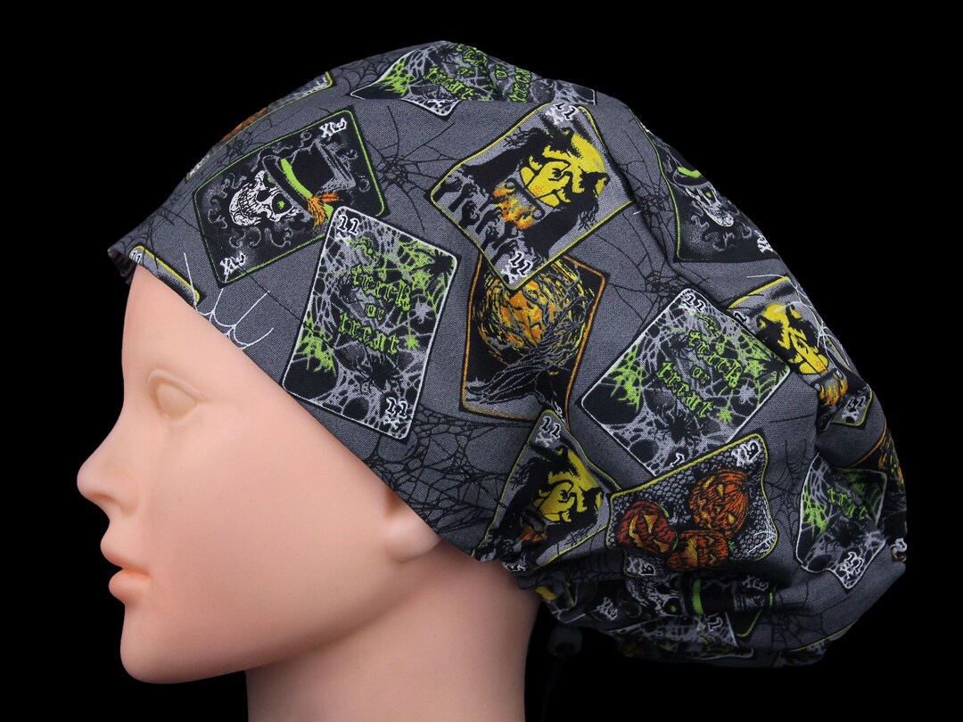 EURO Gothic Spooky Tarots Scrub Cap, Scrub Hat for Women, Scrub Hat for ...