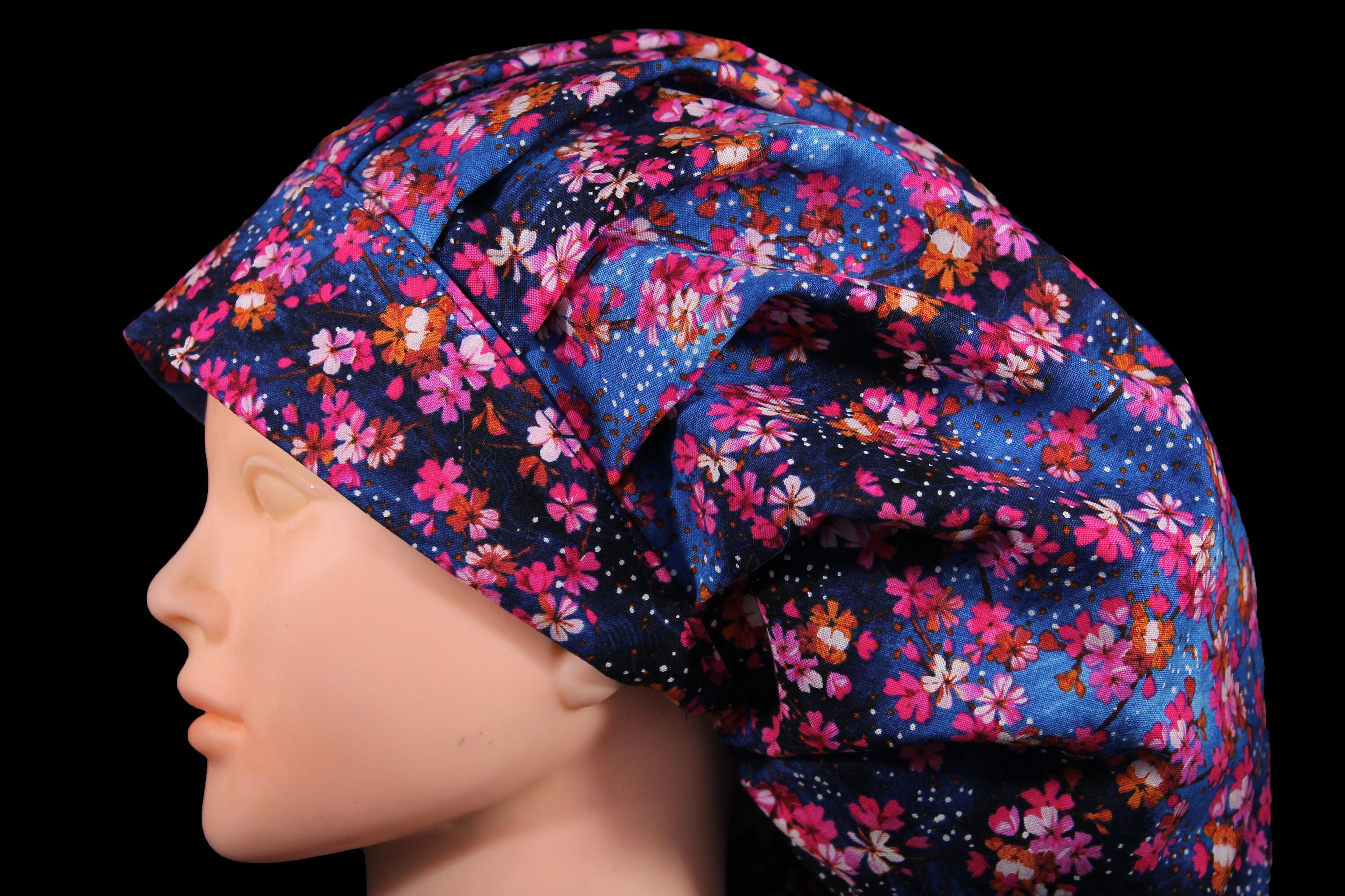 Japanese Sakura Flowers Large Bouffant, Scrub Hat for Women, Japanese ...