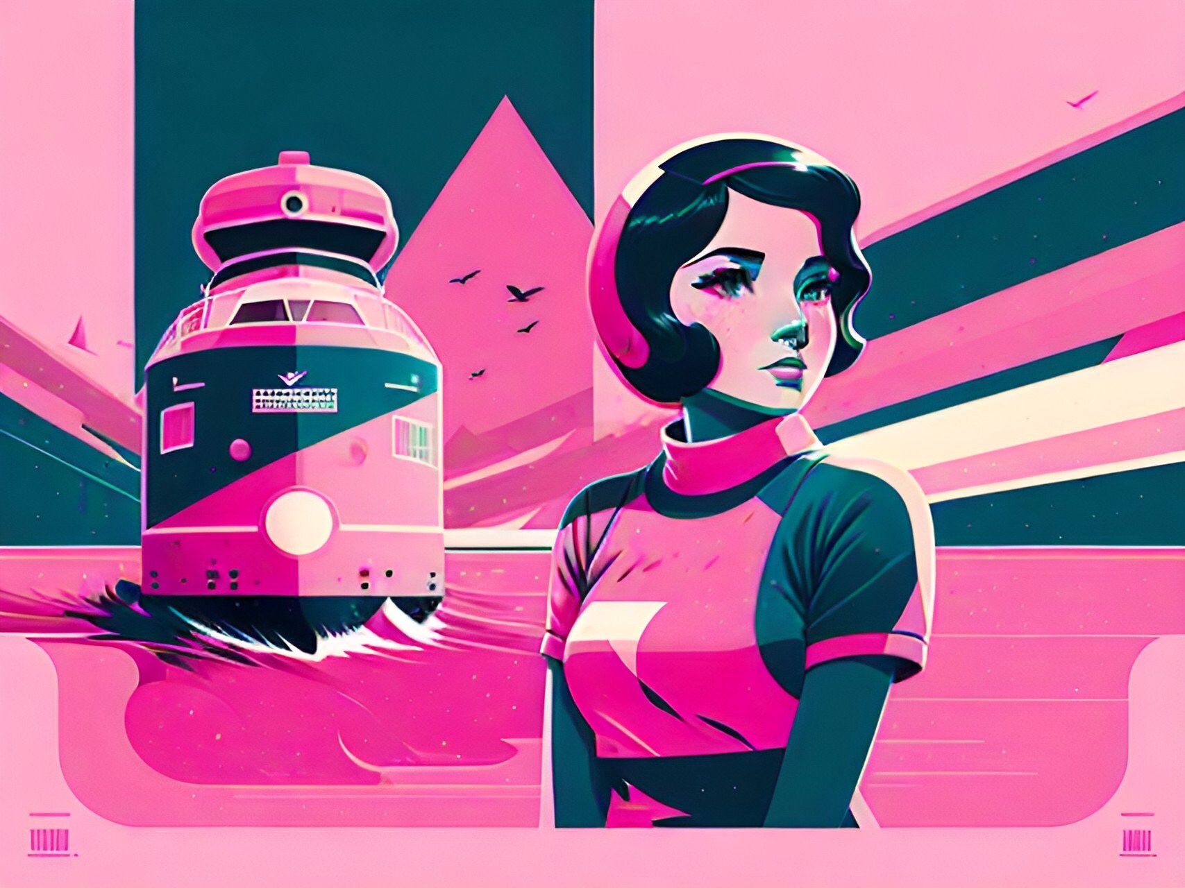 Trendy Pink Girly Future Poster Prints Bundle 49 Beautiful Art Print ...