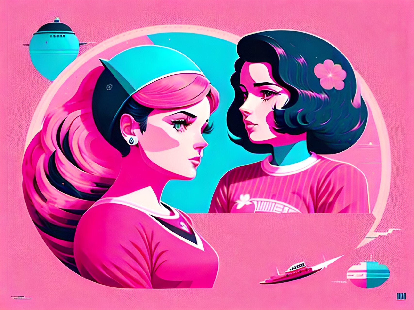 Trendy Pink Girly Future Poster Prints Bundle 49 Beautiful Art Print ...