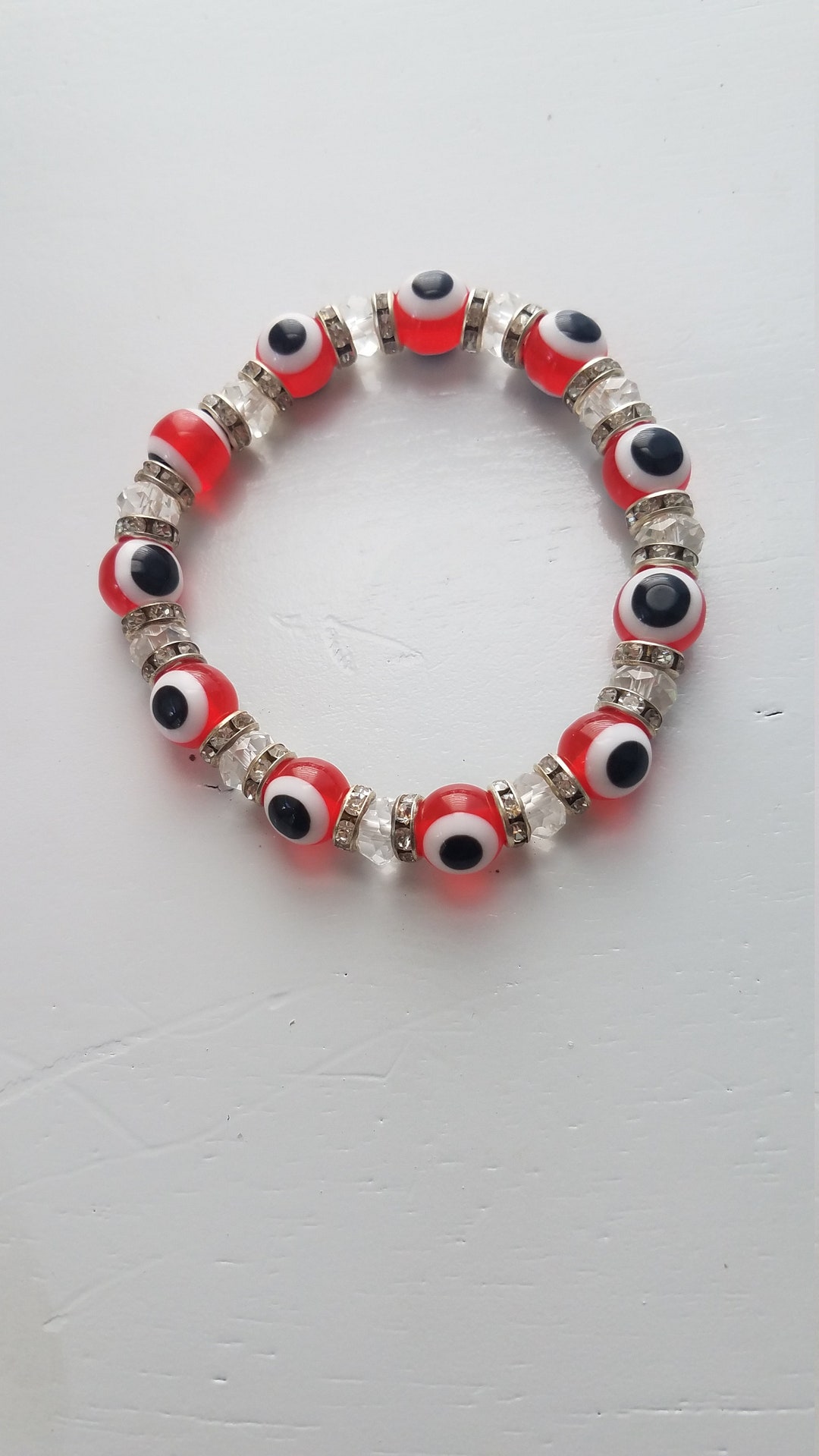 Red Evil Eye Stretch Bracelet Protection Mal De Ojo - Etsy