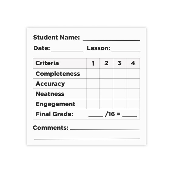 Blank Scoring Rubric