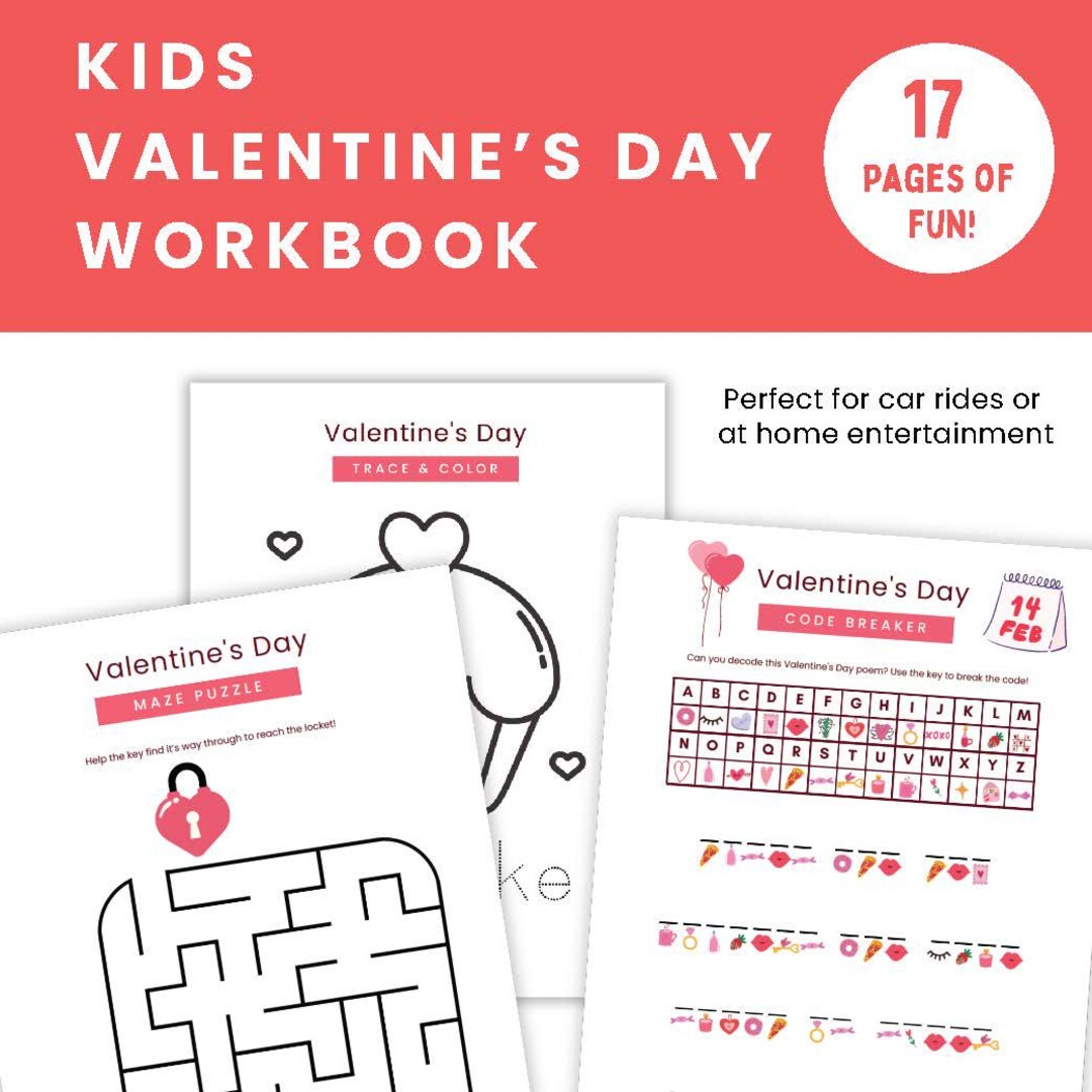 Valentine's Day Activity Workbook for Kids – Fun & Engaging! - Etsy