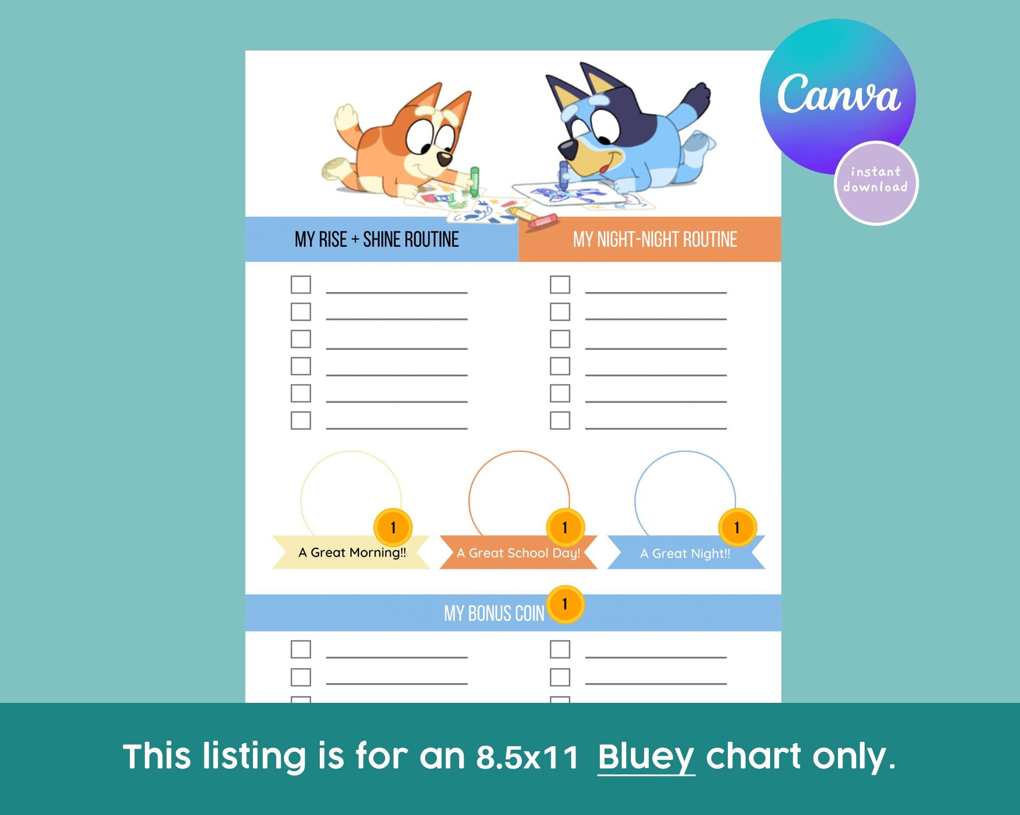 Bluey - Kids Chore and Behavior Chart - Etsy