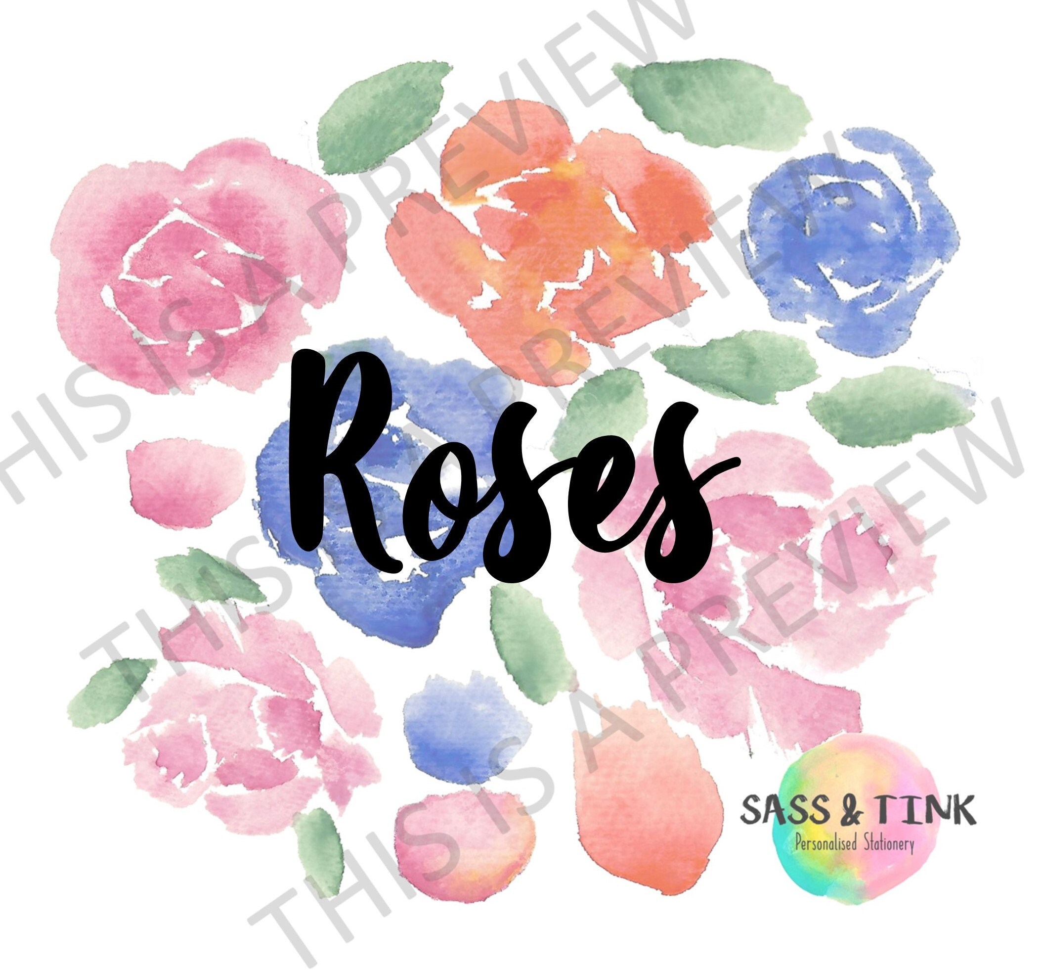 Watercolour Clipart - Roses Hand Painted Home Made Art - Etsy