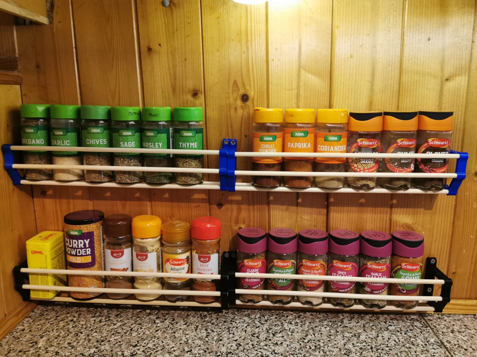 Wall Mounted Spice Rack 3D Printed Customizable Hand Made | Etsy