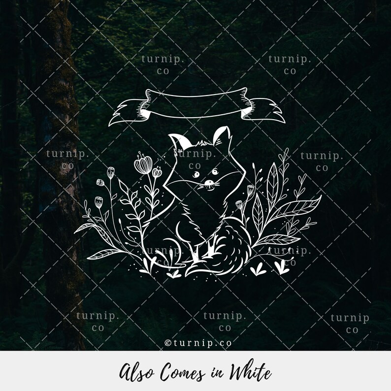 Fox With Ribbon Banner SVG & PNG Clipart Sublimation Graphic - Etsy