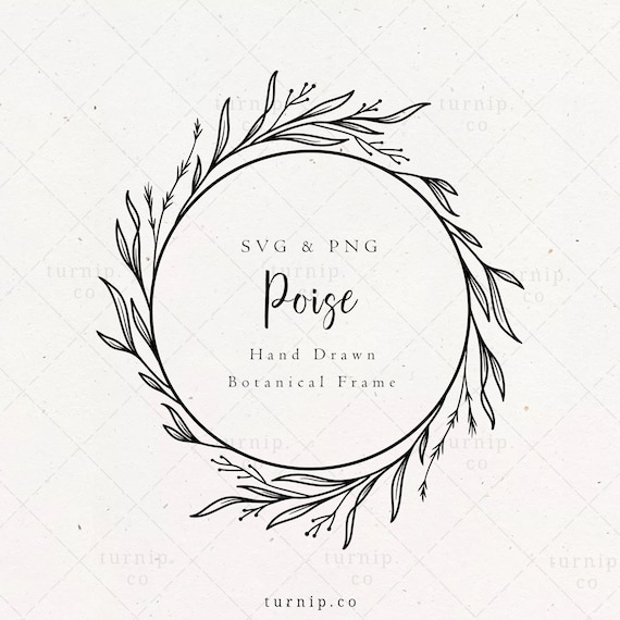 Materials Circle Leaf Frame for Monograms and Names Printable and Cut ...