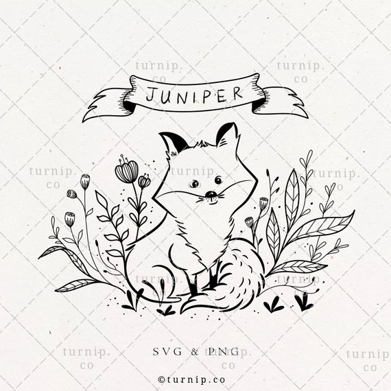 Fox With Ribbon Banner SVG & PNG Clipart Sublimation Graphic - Etsy
