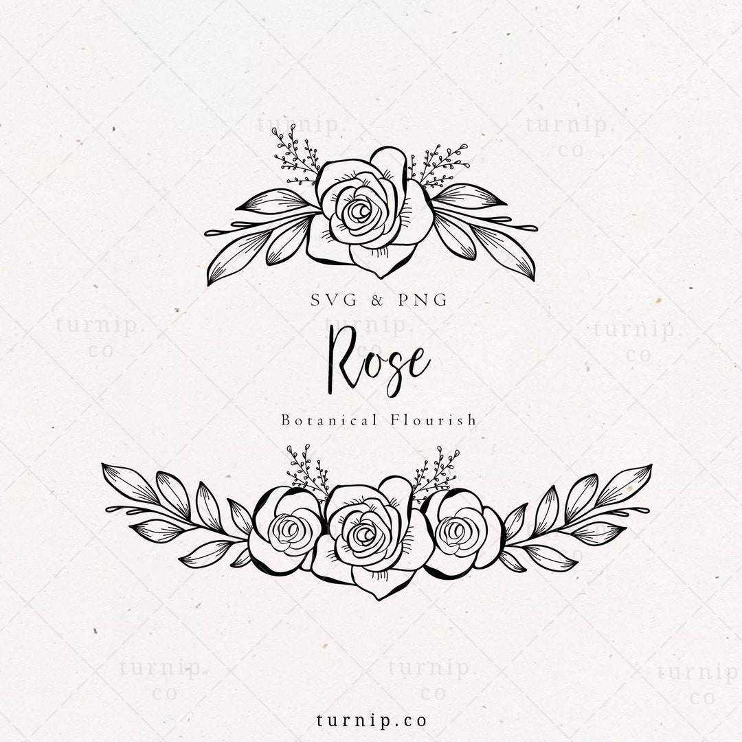 Rose Flower Svg Floral Bouquet Frame Clipart Png Paper Cut - Etsy