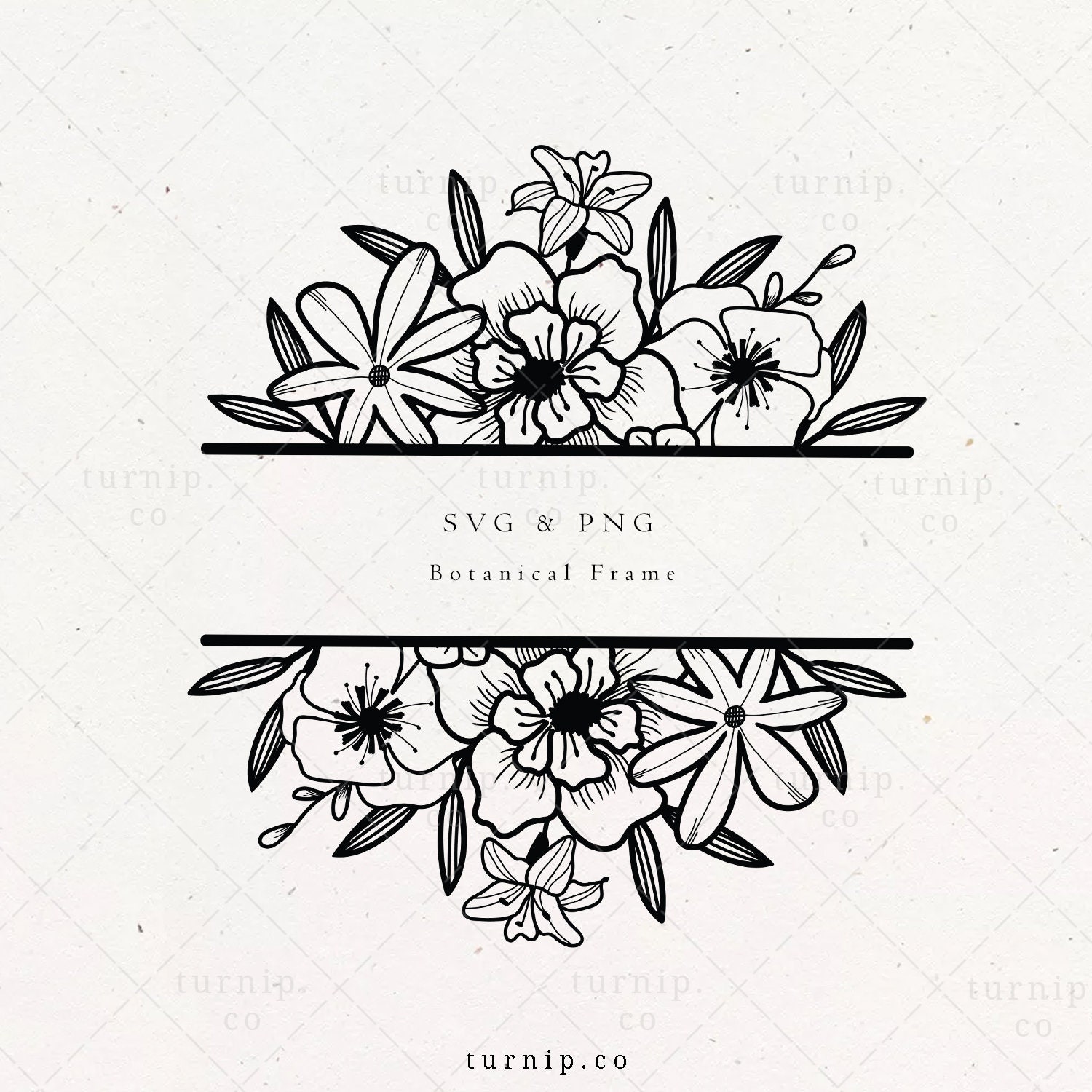 split name frame svg split flower monogram svg floral monogram wedding ...