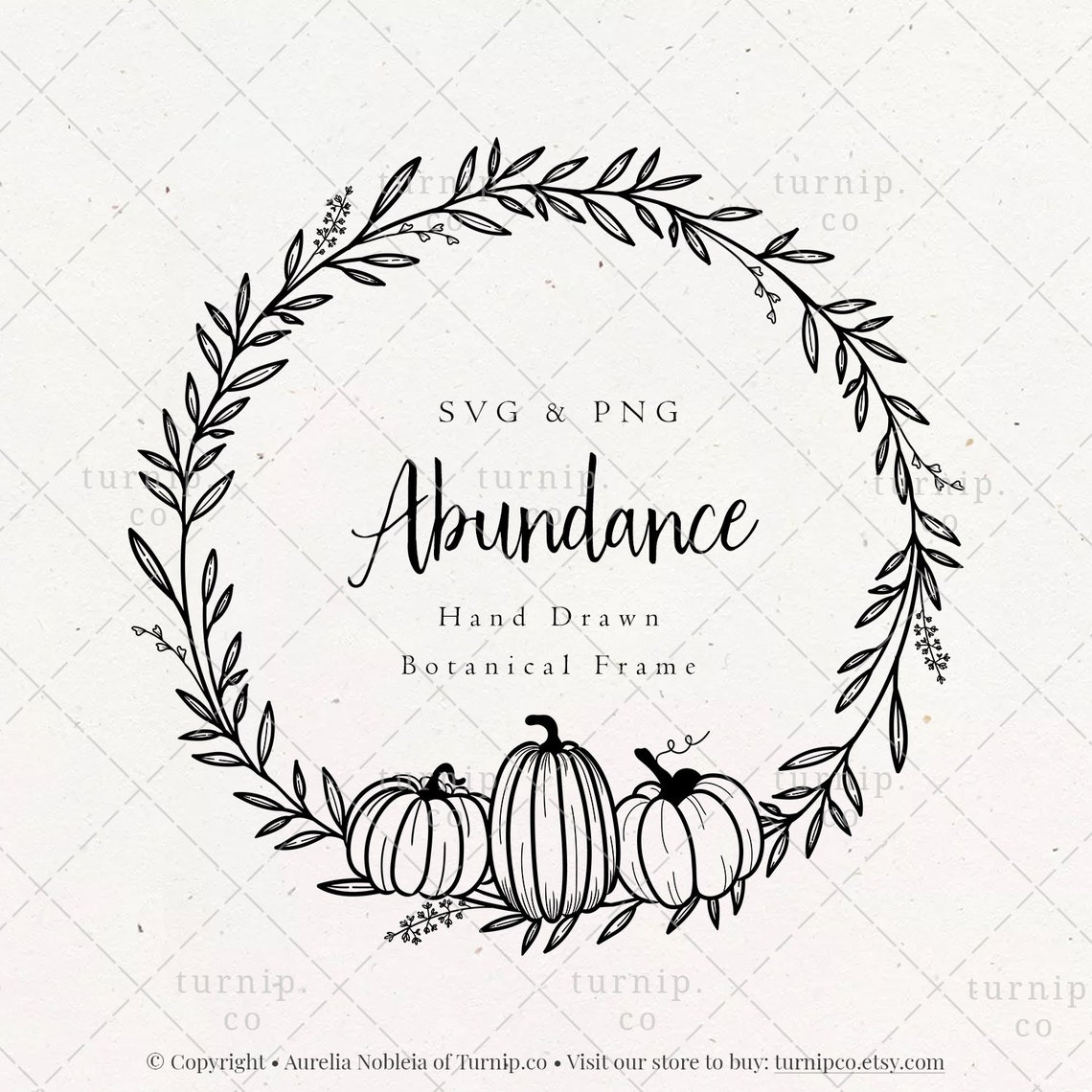 Autumn Wreath SVG & PNG Clipart Border Frame Fall Pumpkin - Etsy