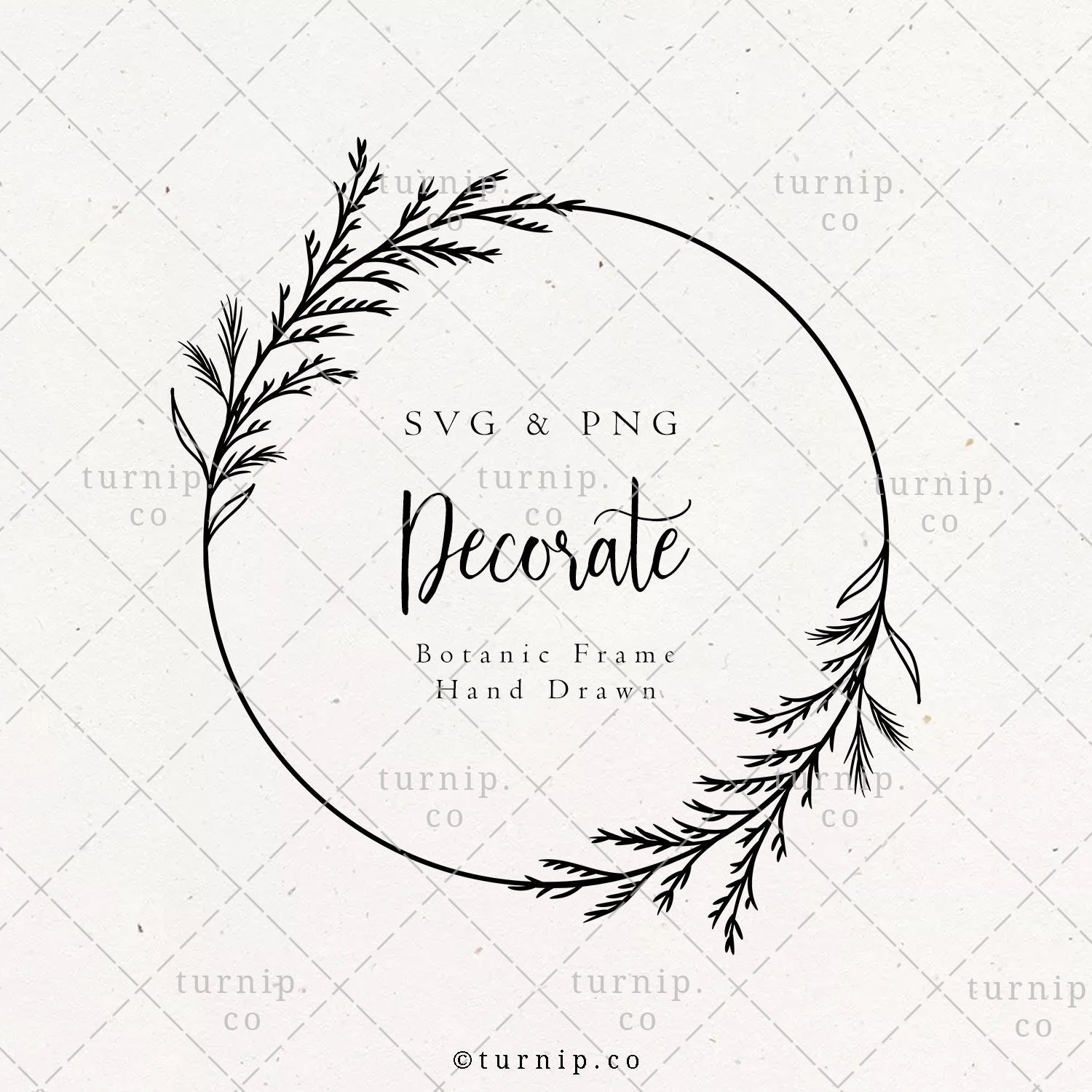 Embellishments Botanical Border Wreath Floral Vector Wood Art Printable ...