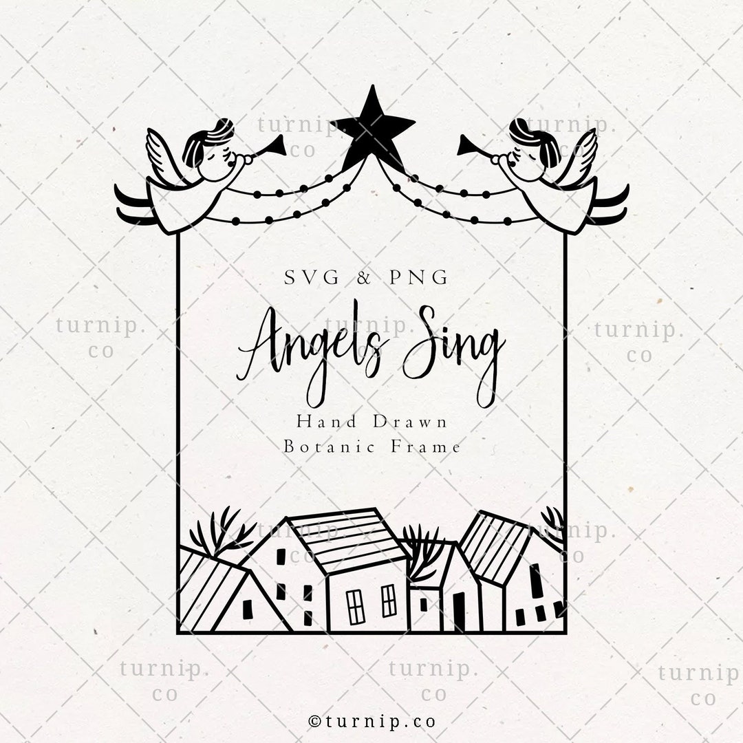 Angels Sing Christmas Frame SVG & PNG Clipart Sublimation - Etsy