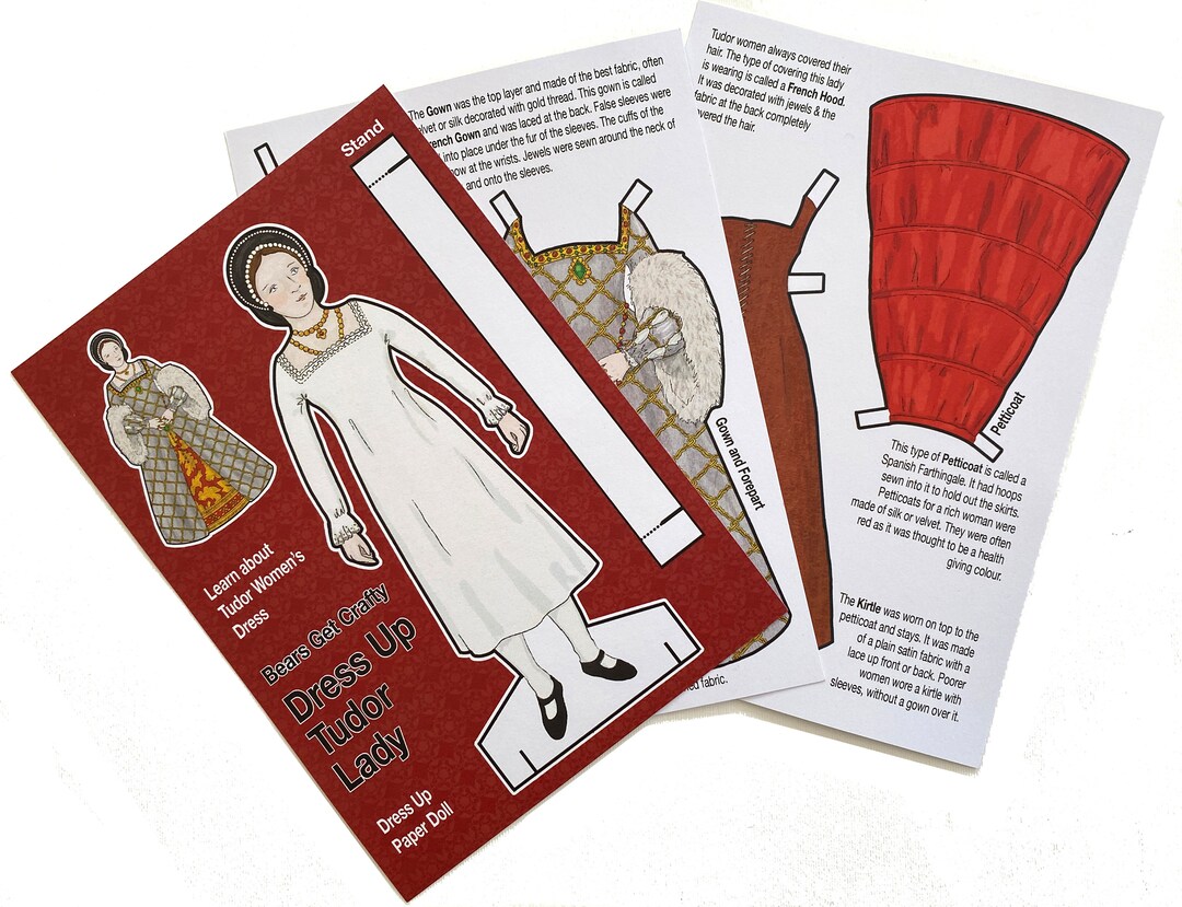 Tudor Lady Dress up Paper Doll - Etsy UK