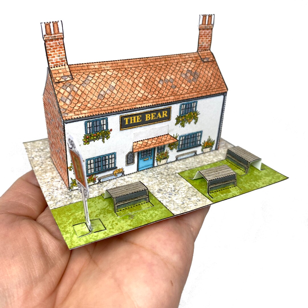 Download English Country Pub Paper Model - Etsy