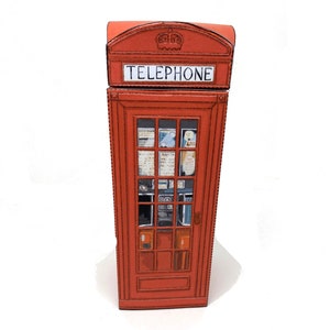 Red British Telephone Box Paper Model Download - Etsy