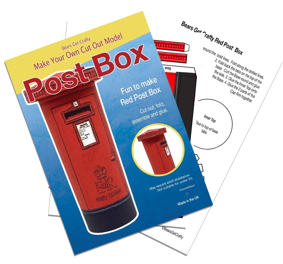 Red Post Box Paper Model Kit - Etsy